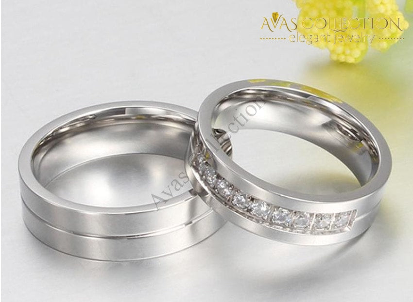 Couple Rings Stainless Steel Wedding Rings – Avas Collection