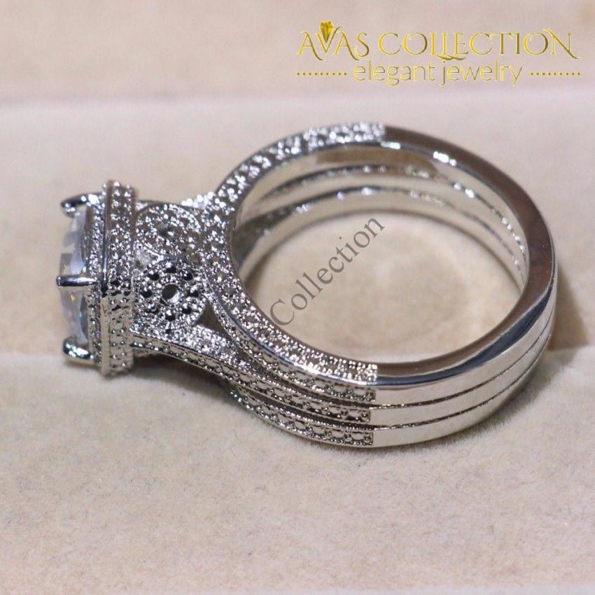 Vintage Cushion Shape Eiffel Tower Engagement Ring – Avas Collection