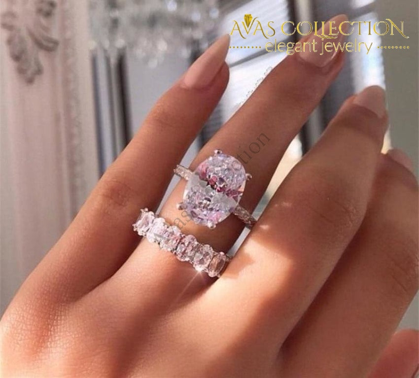 Oval Cut Wedding Ring Set – Avas Collection